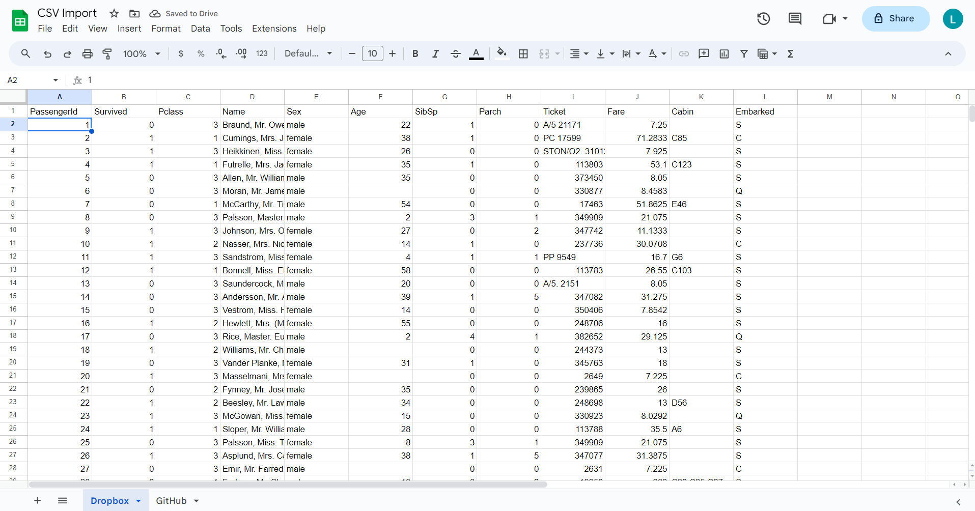 How to import a CSV from Dropbox or GitHub into Google Sheets | Shedload Of Code